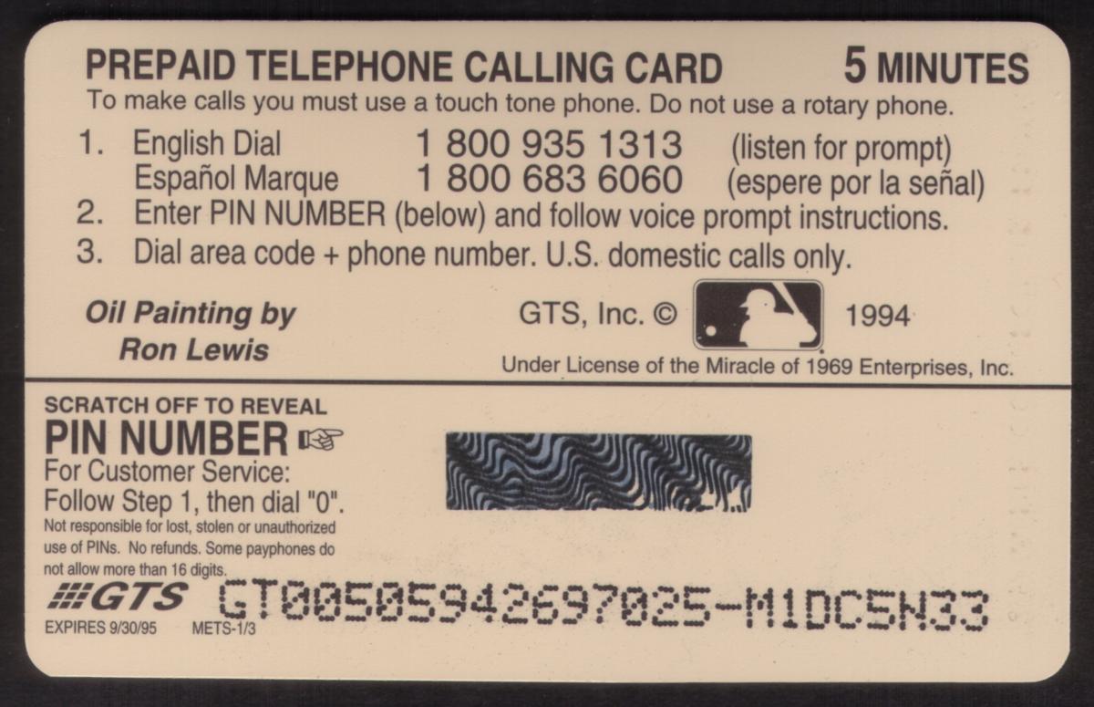 Phone Cards For Collectors - Collectible Phone Cards - Sports: Baseball ...