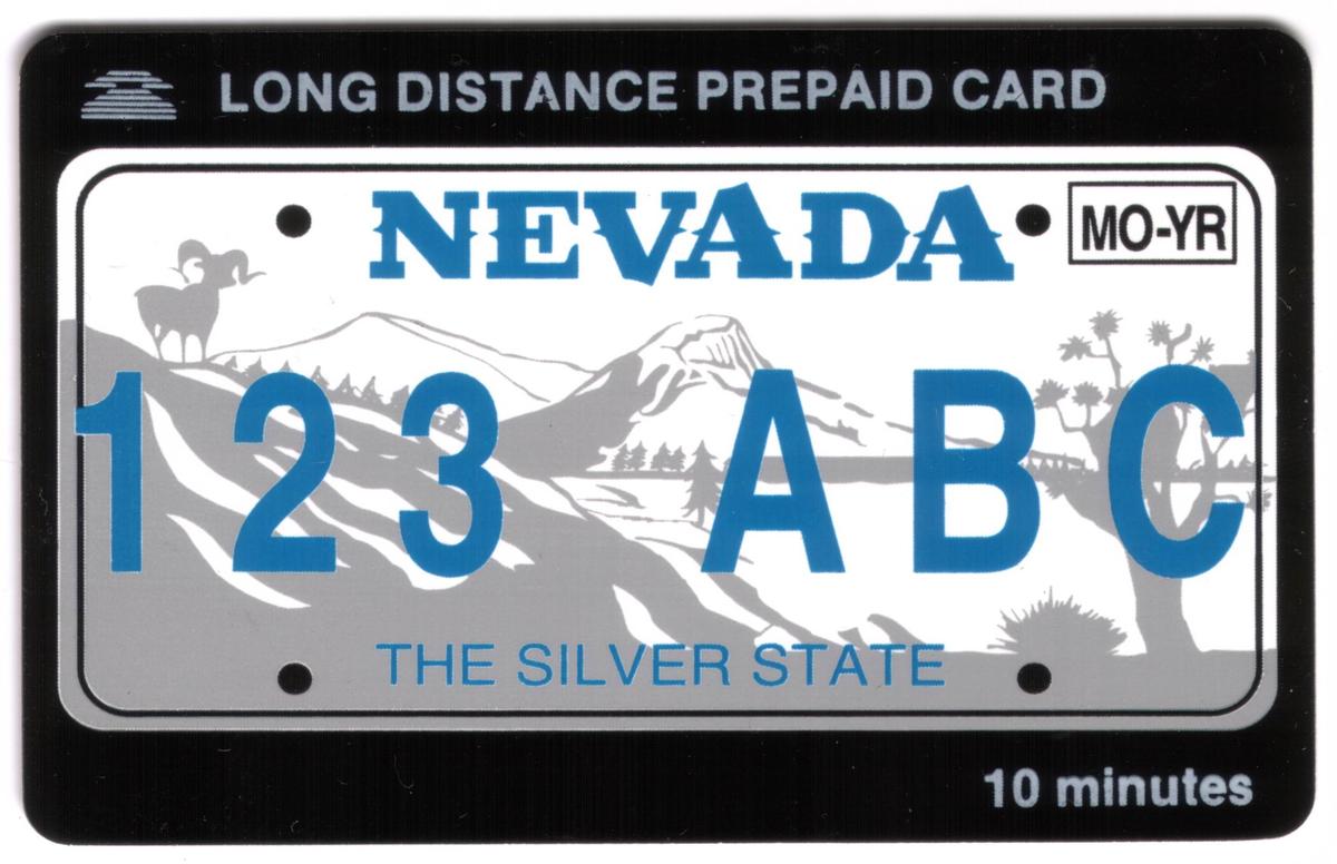 Phone Cards For Collectors - Nevada-themed long-distance prepaid card ...