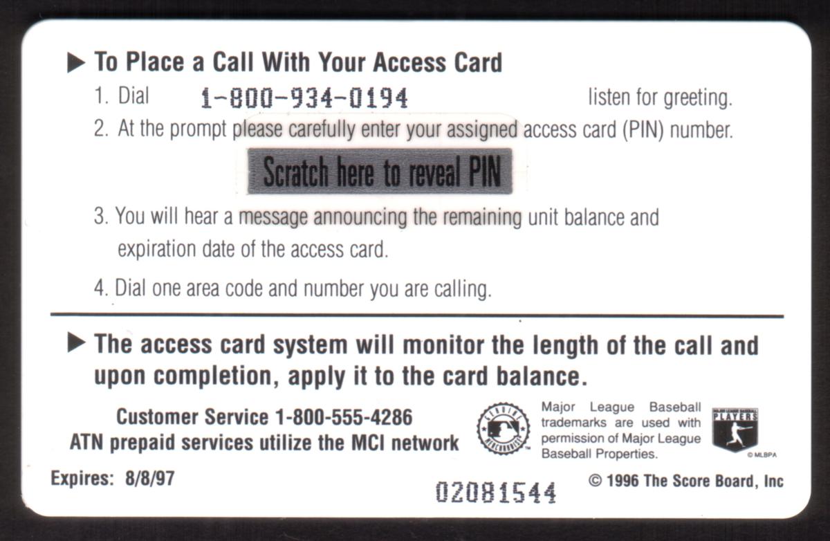 Phone Cards For Collectors - Collectible Phone Cards - Sports: Baseball ...