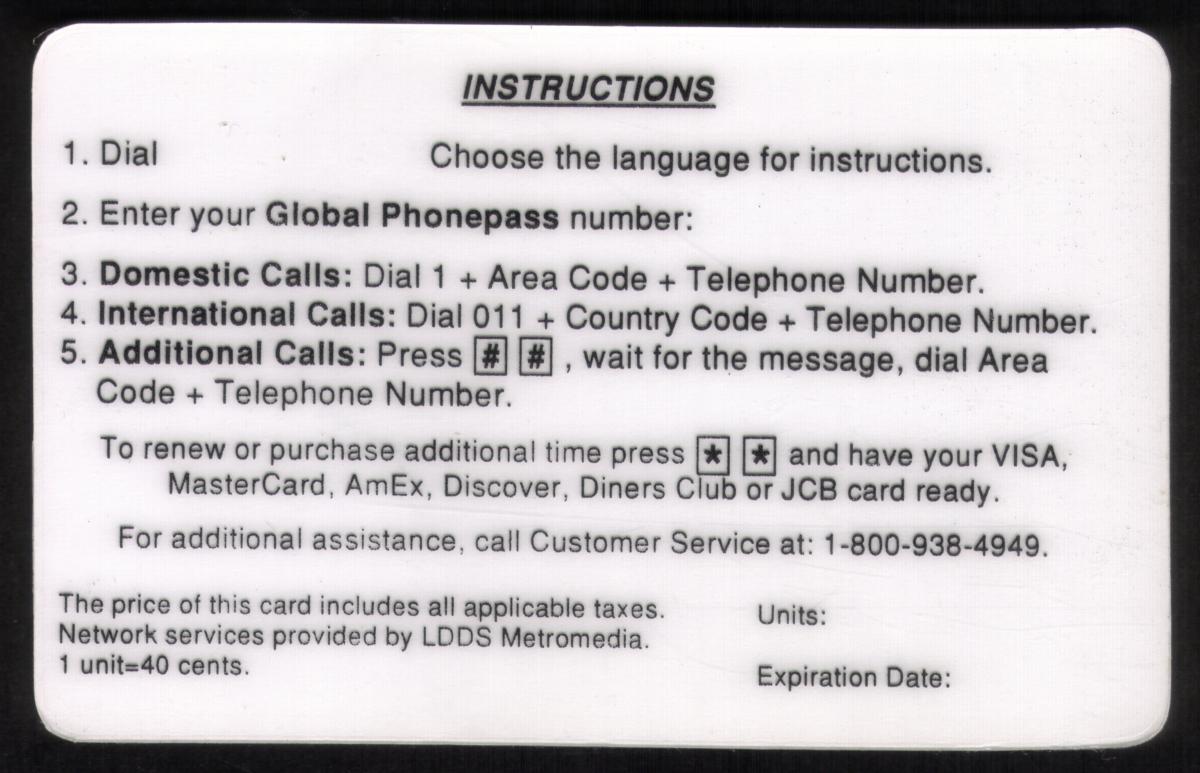 Phone Cards For Collectors - Collectible Phone Cards - user card ...