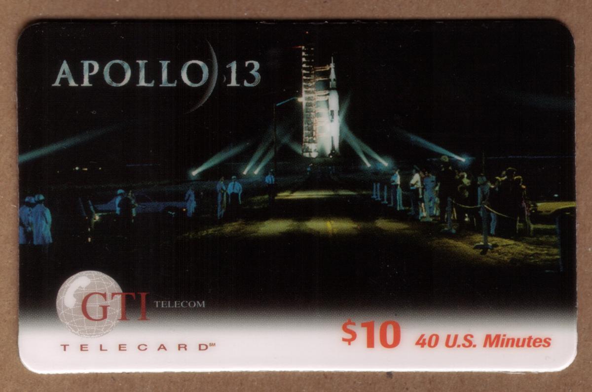 Phone Cards For Collectors - A vintage Apollo 13 scene captures the tense nighttime launch, with ...